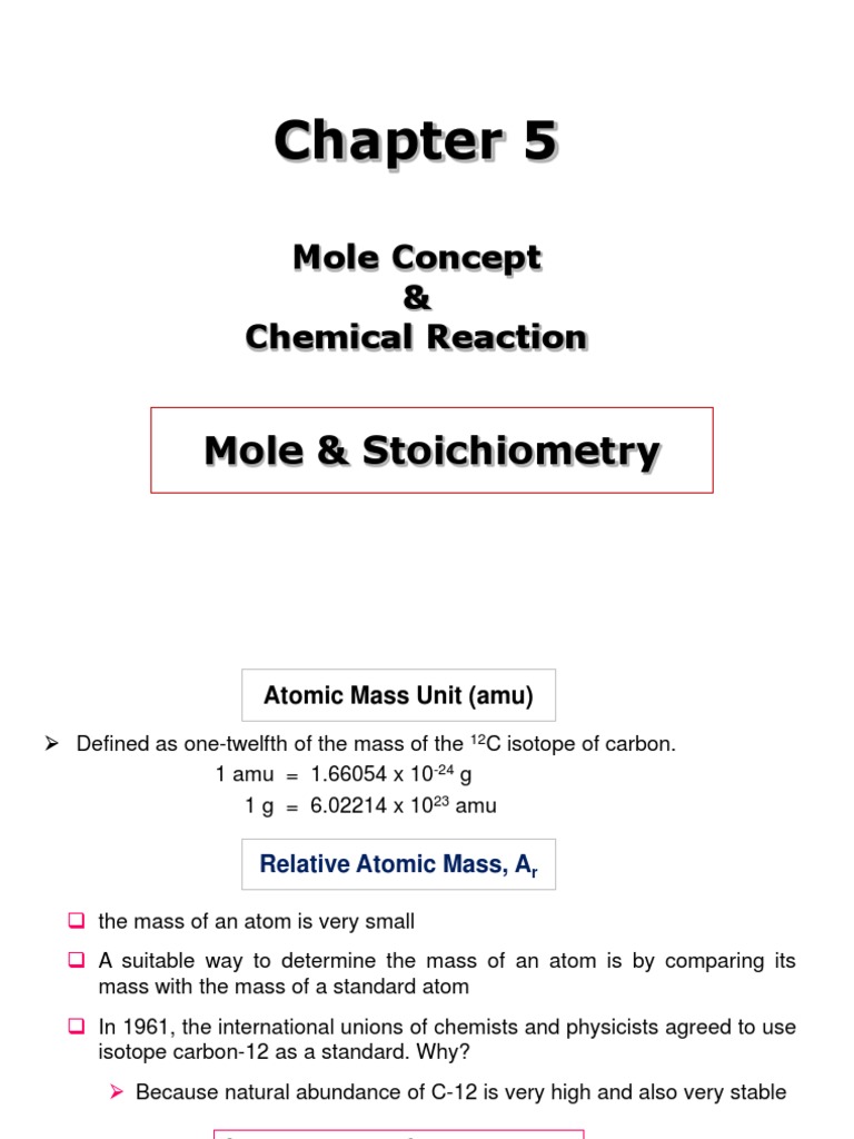 20171101131106chapter 5b - Mole and Stoichiometry PDF | PDF | Mole ...