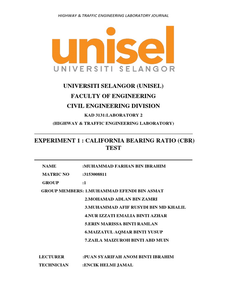 Cbr Test Pdf Road Surface Soil