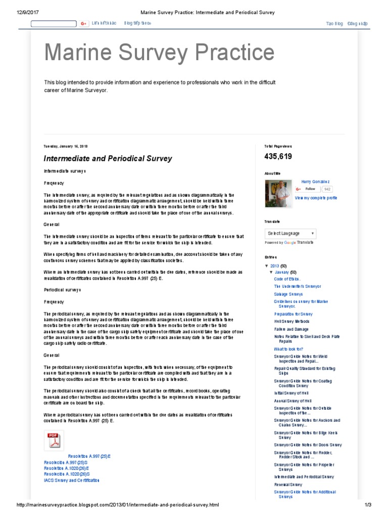Marine Survey Practice - Intermediate and Periodical Survey | PDF ...