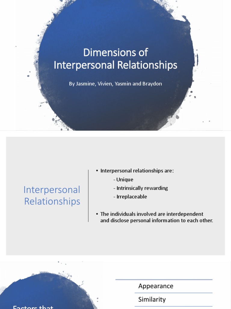 Dimensions of Interpersonal Relationships: by Jasmine, Vivien, Yasmin ...
