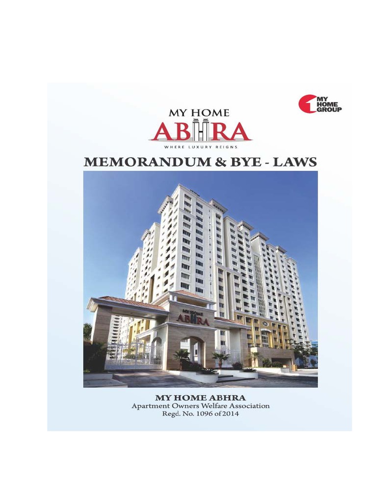 Abhra by Laws Regd Abhra | PDF | Lease | Apartment