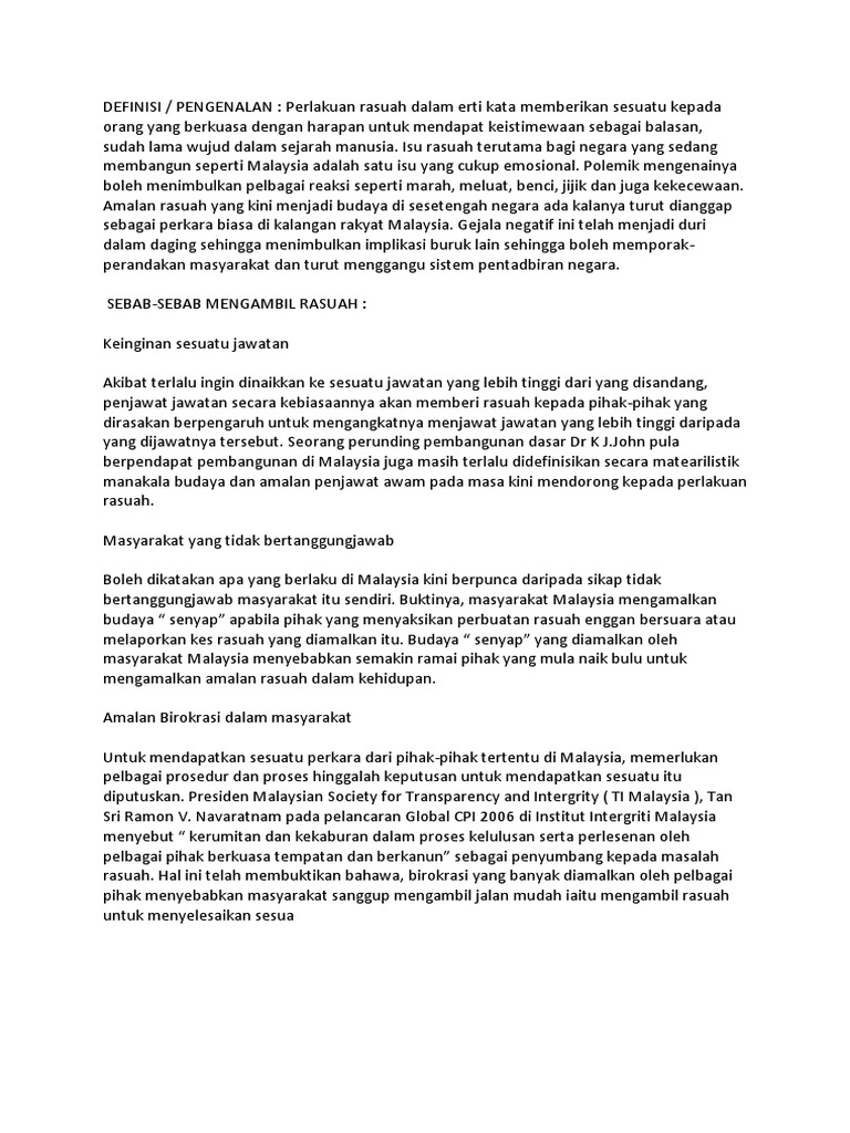 Karangan Rasuah | PDF