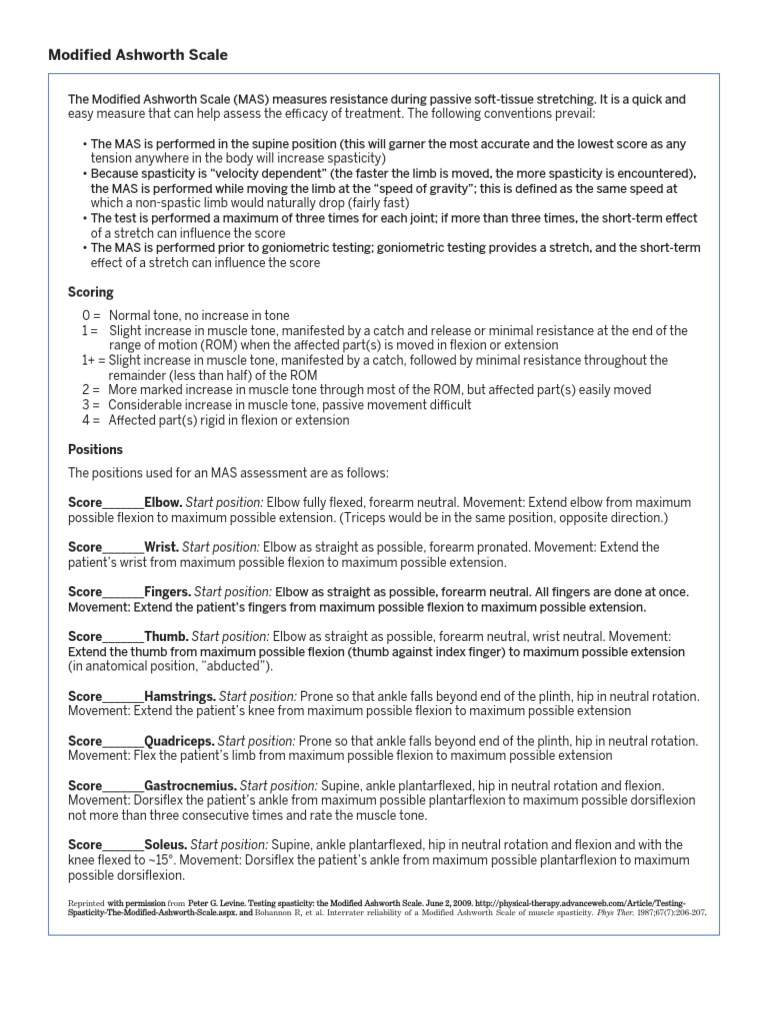 1 - Modified Ashworth Scale | Anatomical Terms Of Motion | Elbow