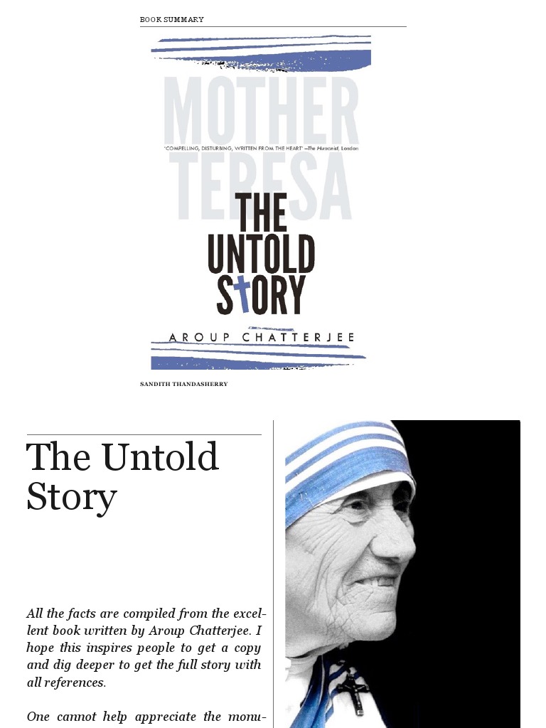 Mother Teresa - The Untold Story | PDF | Mother Teresa | Catholic Church