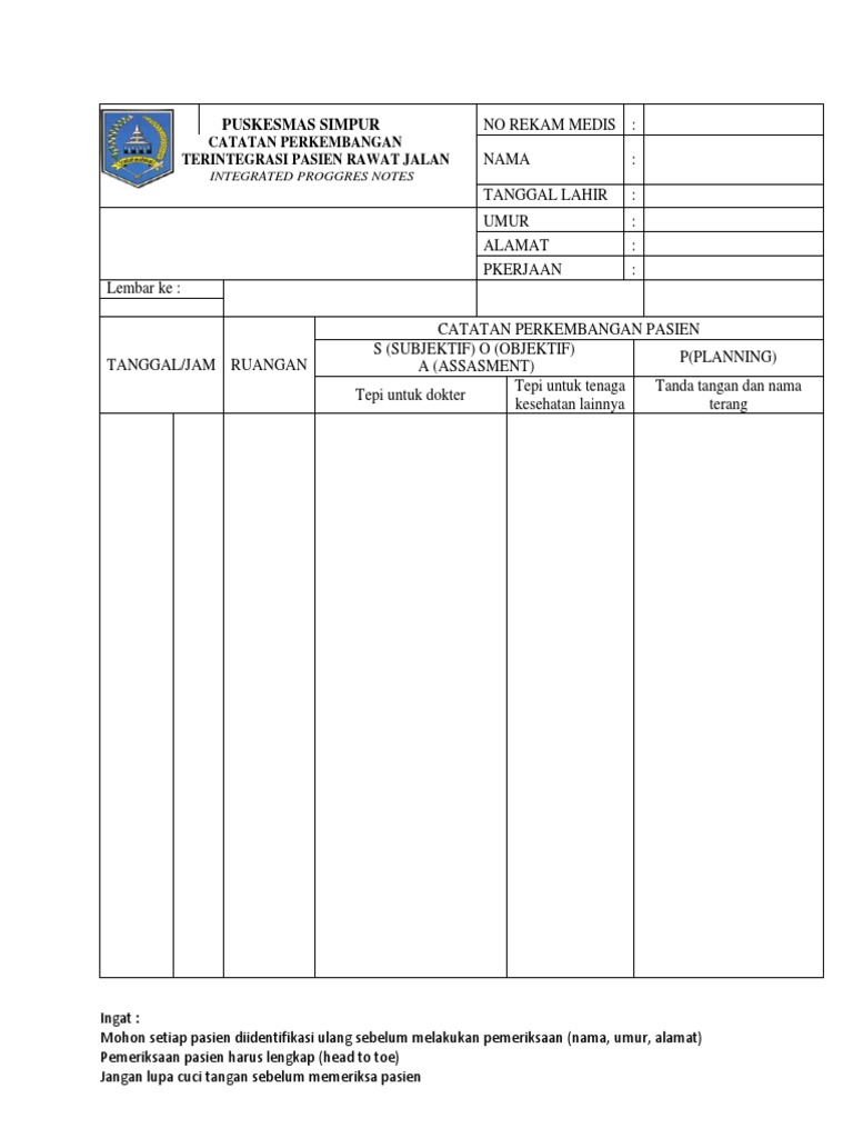 Status Pasien Rajal Puskesmas Perawatan Simpur | PDF