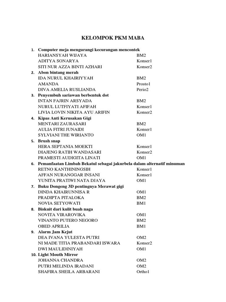 Kelompok PKM Maba | PDF