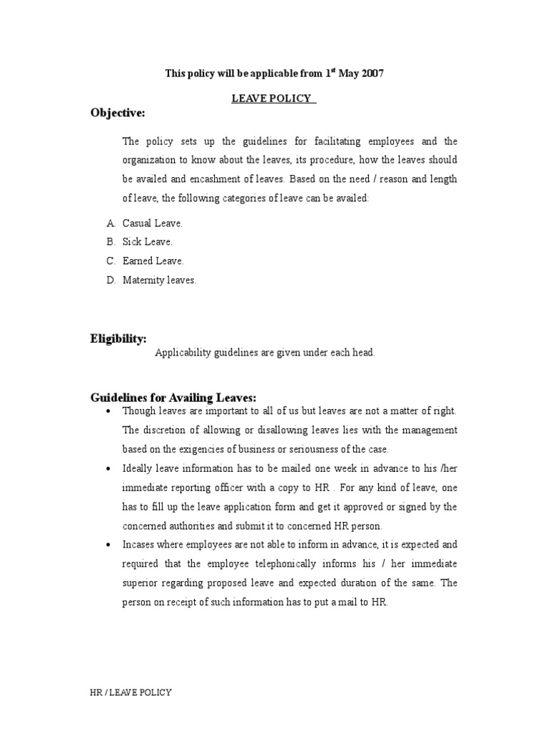 Leave Structure | PDF | Sick Leave | Parental Leave