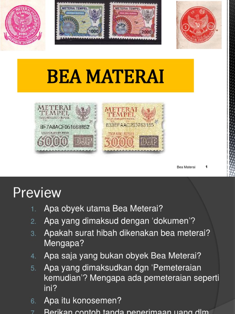 Bea Materai | PDF