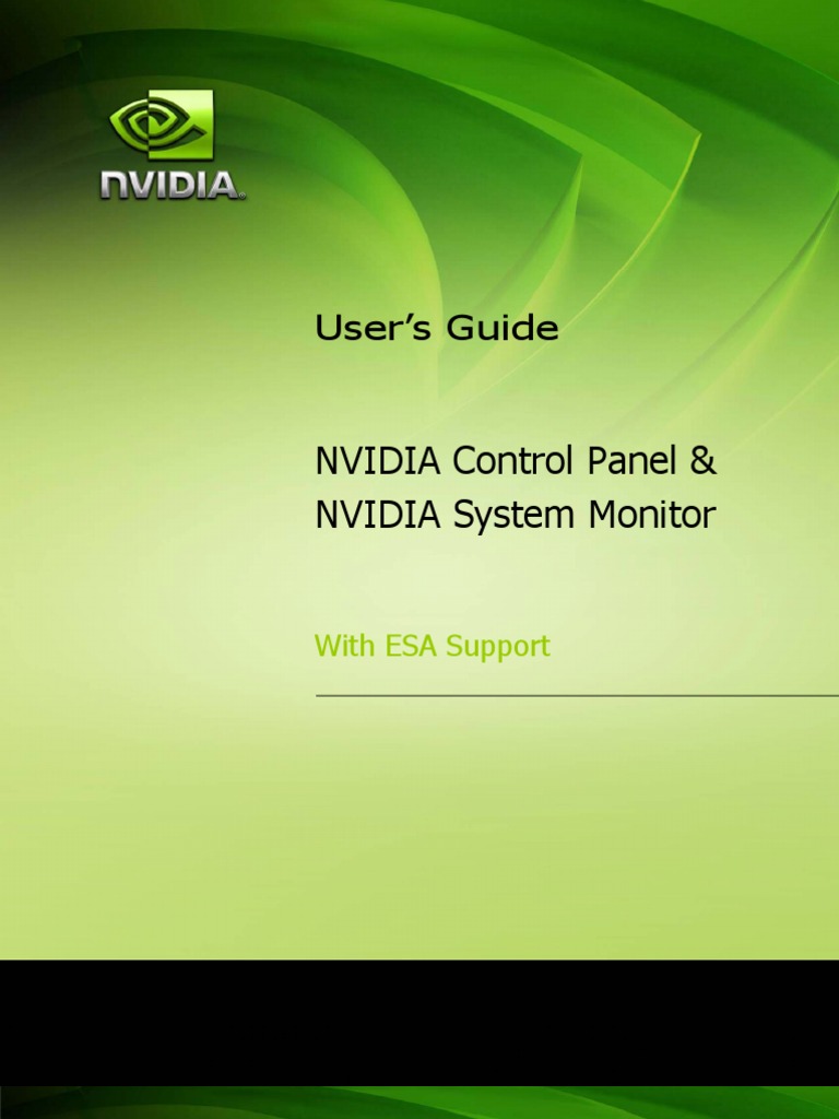NVIDIA Control Panel and System Monitor With ESA User Guide | PDF ...