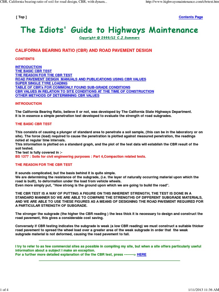 CBR, California Bearing Ratio of Soil For Road Design, CBR, With ...