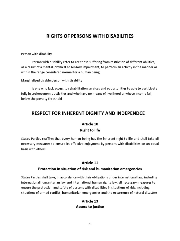 Rights of Persons With Disabilities | PDF | Accessibility | Disability