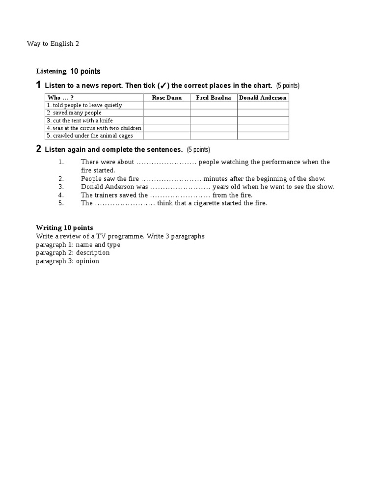 Listening 2 Unit 7 | PDF