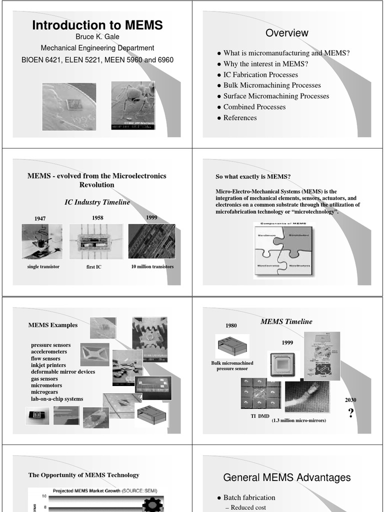 MEMS Introduction | PDF | Microelectromechanical Systems | Microtechnology