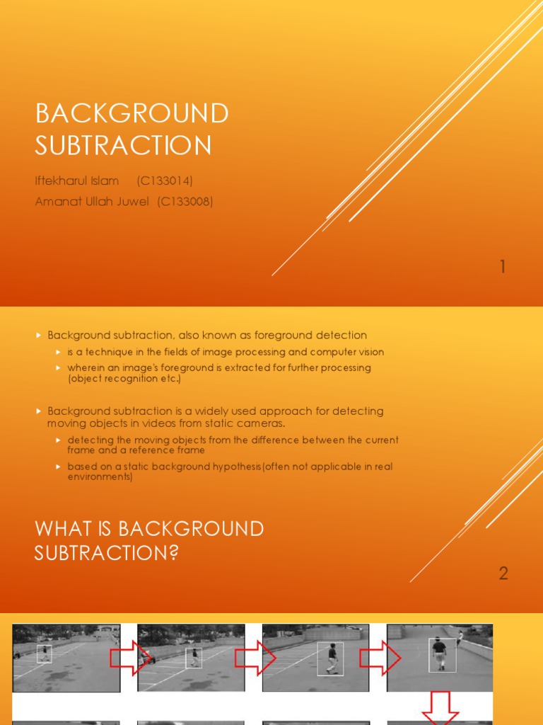 Background Subtraction | PDF | Artificial Intelligence | Intelligence (AI) & Semantics