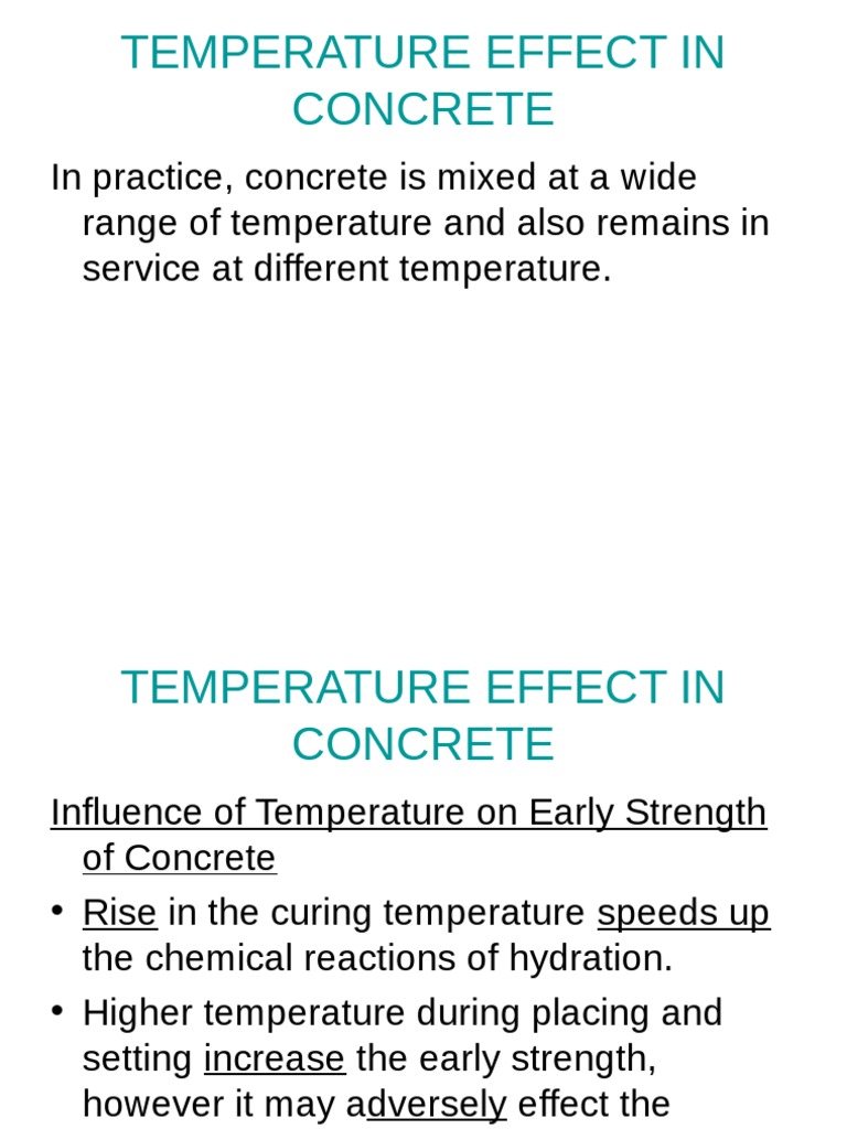The Effects of Temperature on Concrete: Guidance for Hot Weather ...