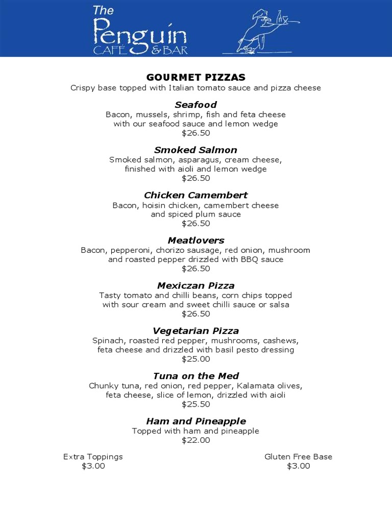 Gourmet Pizza Menu with Prices | PDF