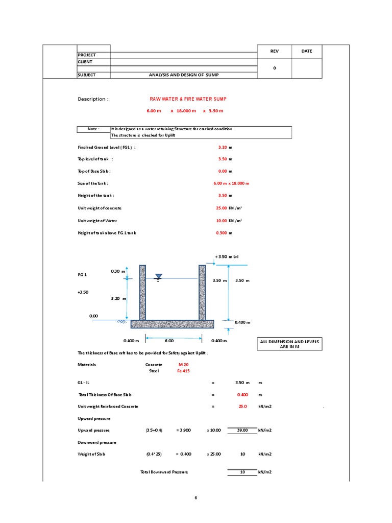 Raw Water &fire Water Sump-R1 | PDF | Civil Engineering | Engineering