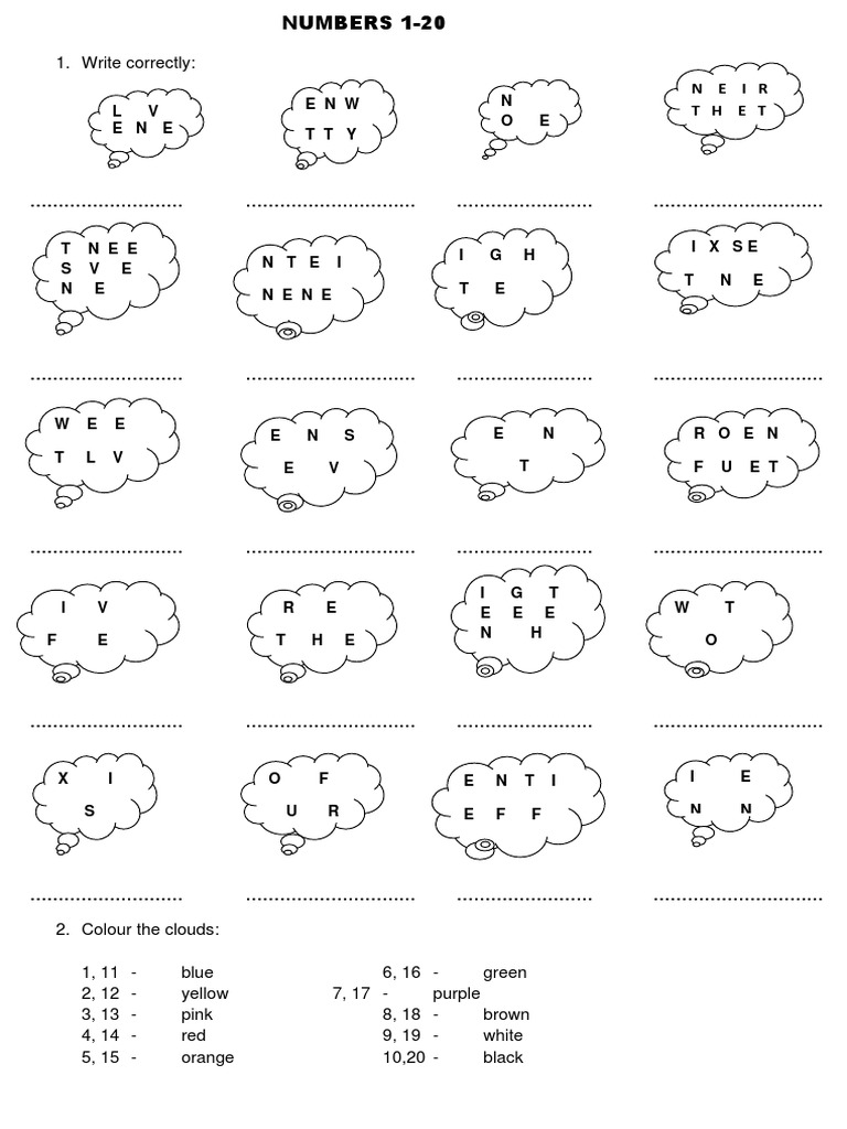 Numbers 1-20 Learning Activities | PDF