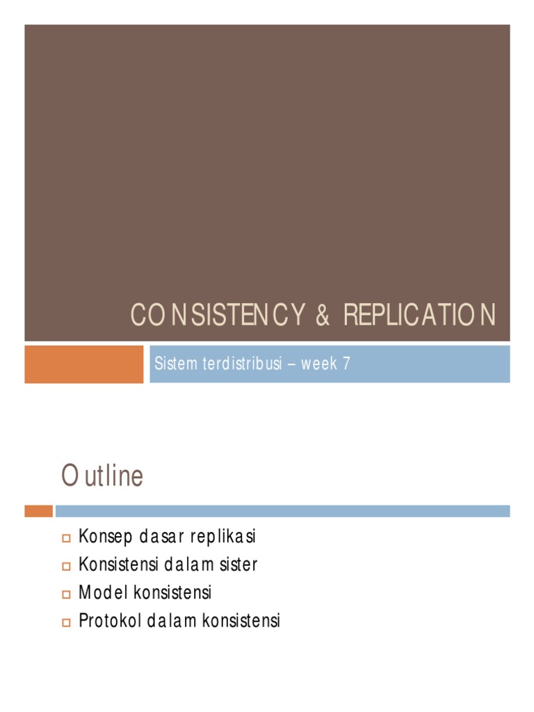 Replikasi dan Konsistensi Data dalam Sistem Terdistribusi | PDF | Komputer