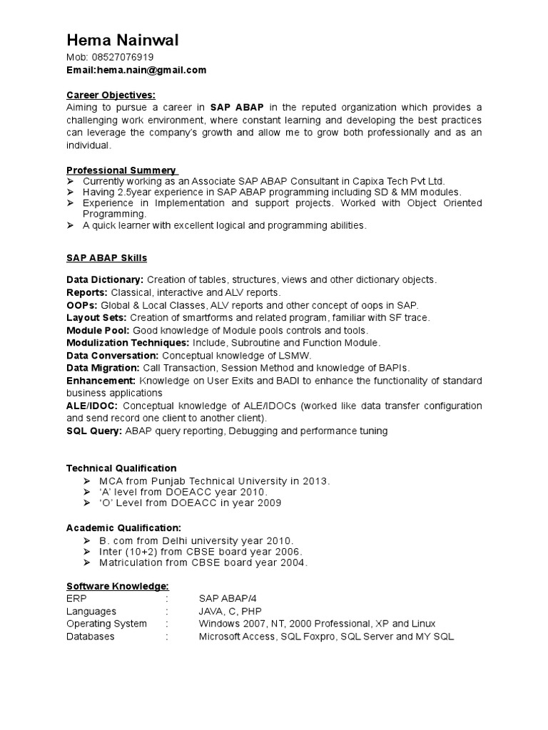 Resume Hema | PDF | Information Technology | Information Technology Management