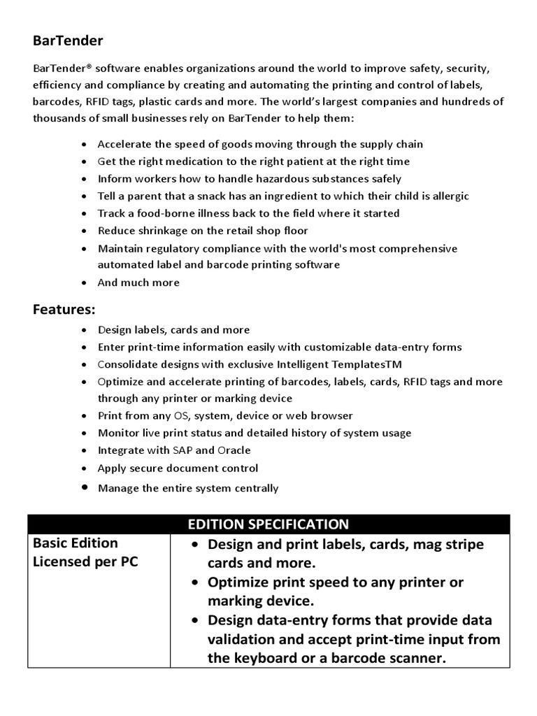 Edition Specification | PDF | 64 Bit Computing | Microsoft Windows