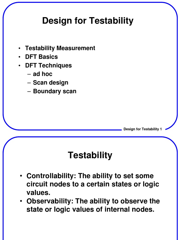 Design For Testability: - Testability Measurement - DFT Basics - DFT ...