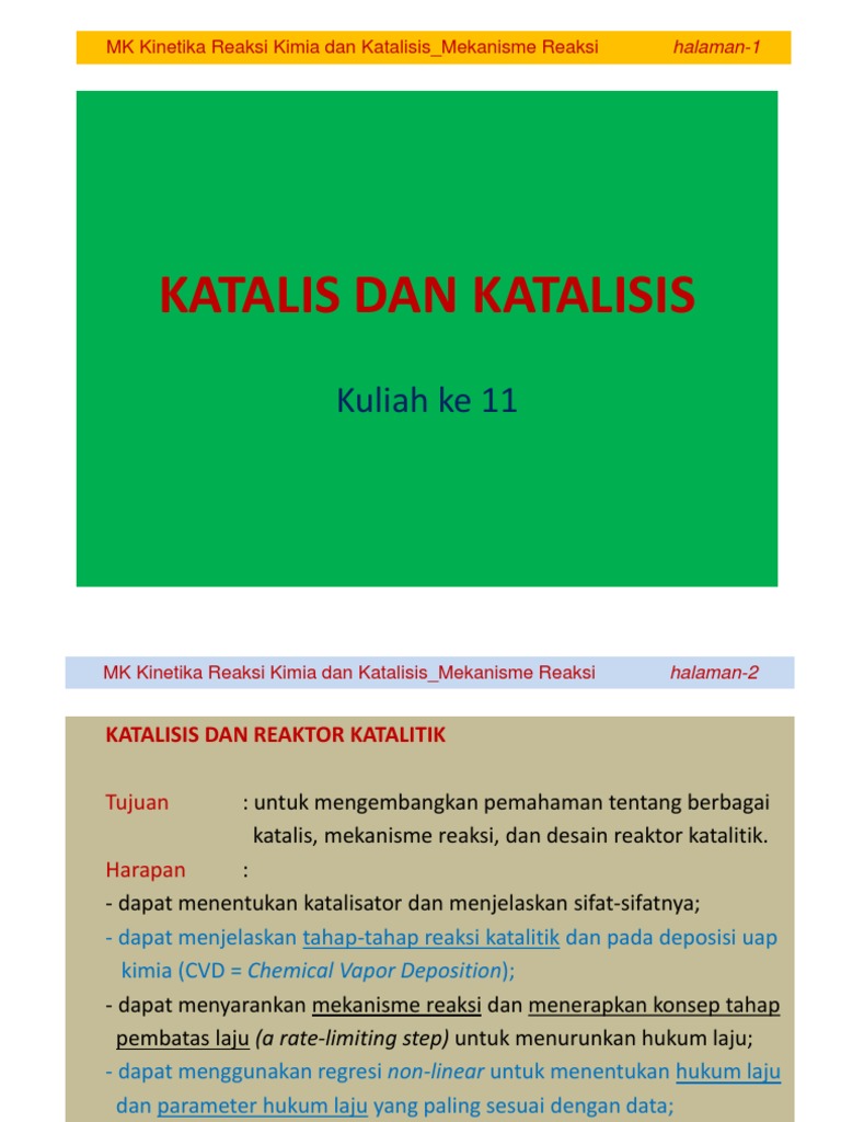 KRKdK-Katalis Dan Reaktor Katalitik 1-Oleh Mustain Zamhari | PDF