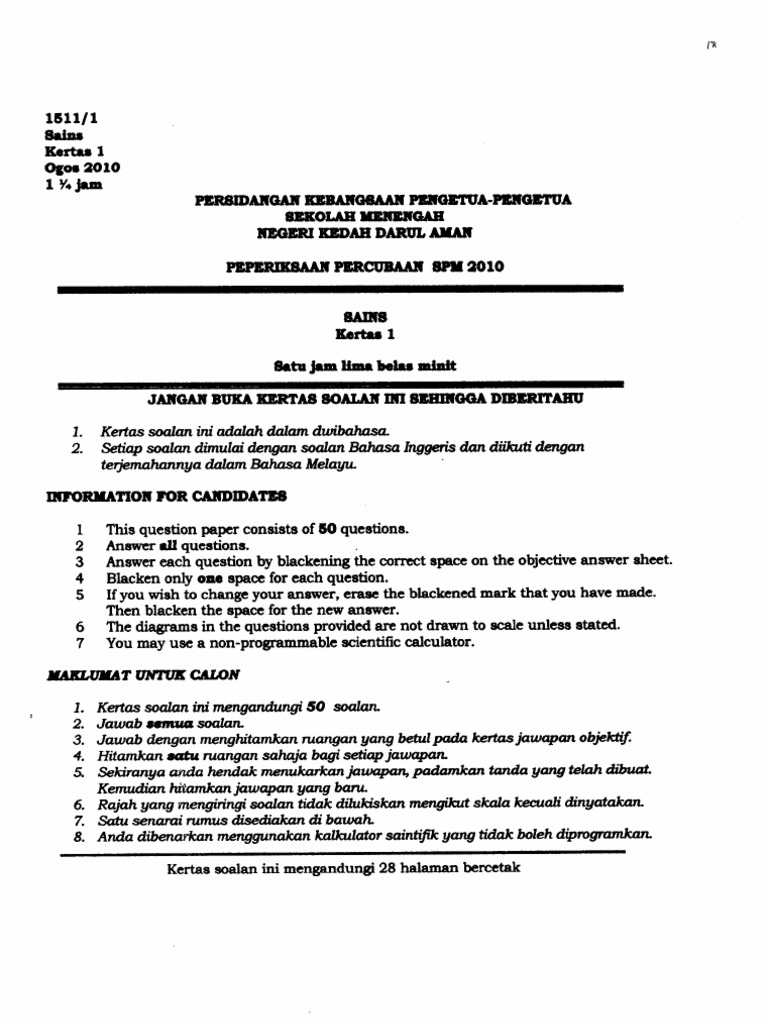 SPM 2010 Science Marking Scheme | PDF | Radioactive Contamination ...