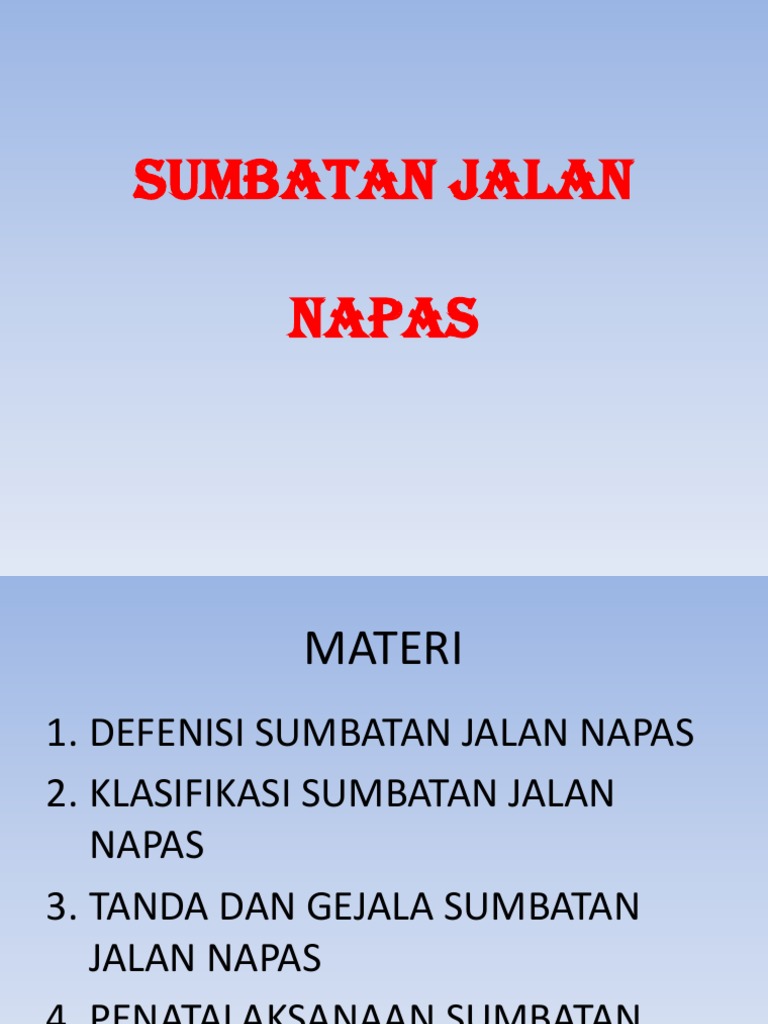 Power Point Sumbatan Jalan Napas | PDF