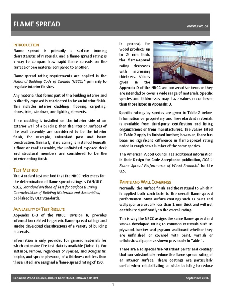 Flame Spread | PDF | Lumber | Wood