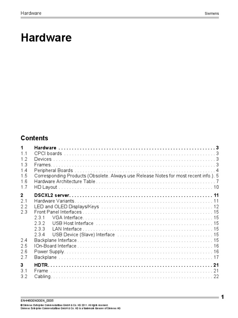 HiPath 4000 V6 Module 1 Hardware | PDF | Usb | Power Supply
