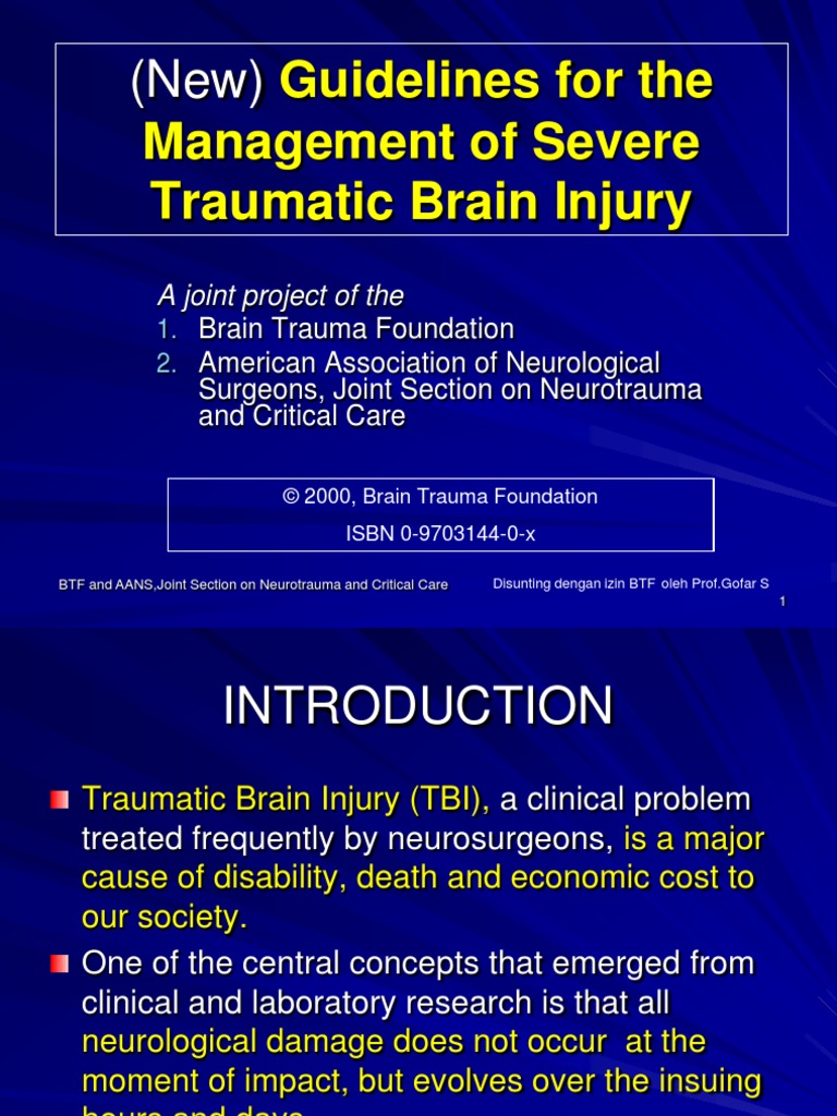 Guidelines For The Management of Brain Injury | PDF | Traumatic Brain ...