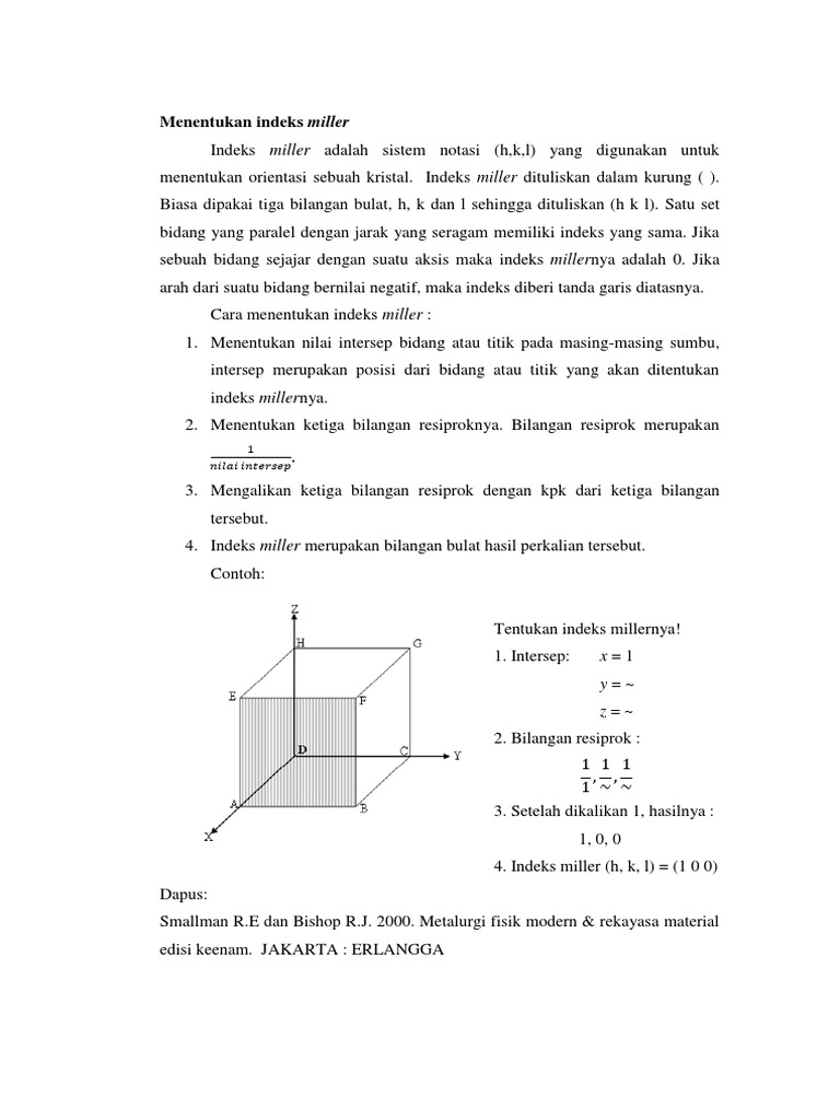 Menentukan Indeks Miller | PDF | Metode & Bahan Ajar