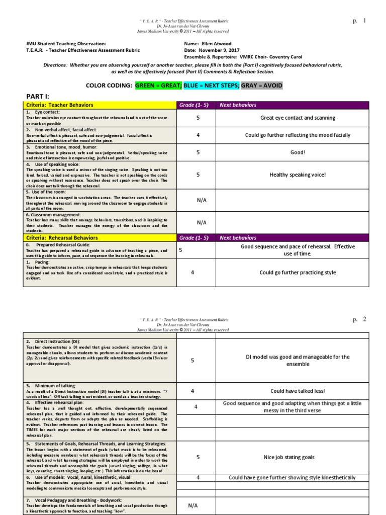 Practicum Reflection Nov 9-2 | PDF | Conducting | Singing