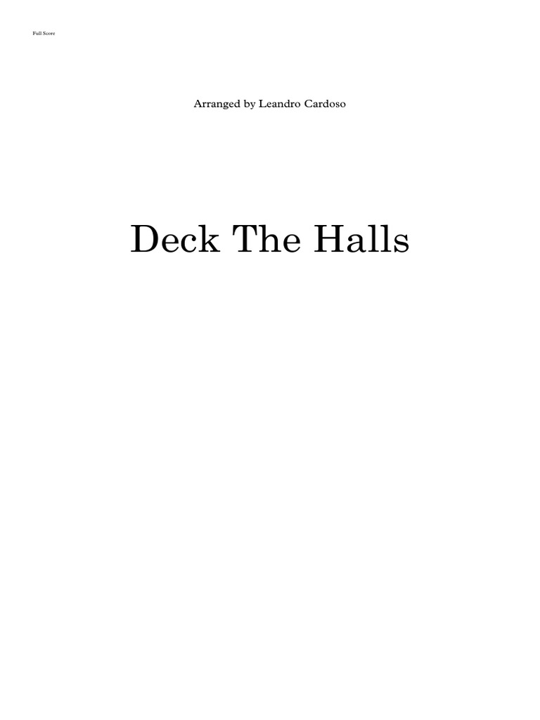 Deck The Halls - Score and Parts | PDF | Classical Compositions ...