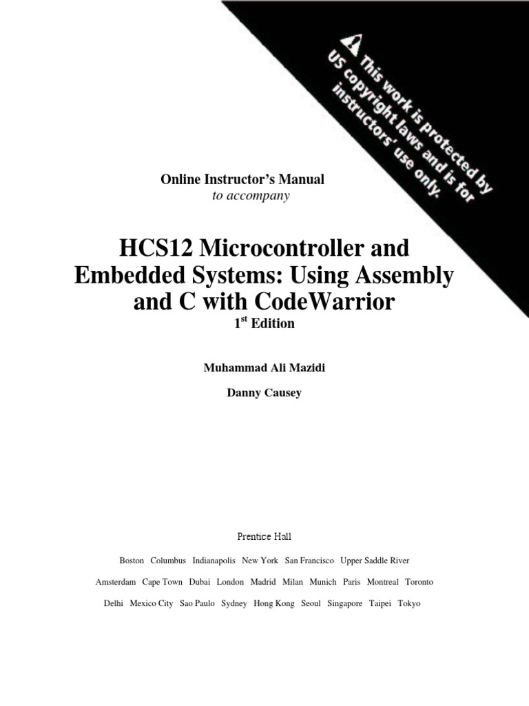 Solution Manual Hcs12 Microcontrollers and Embedded Systems 1st Edition Ali Mazidi | PDF ...
