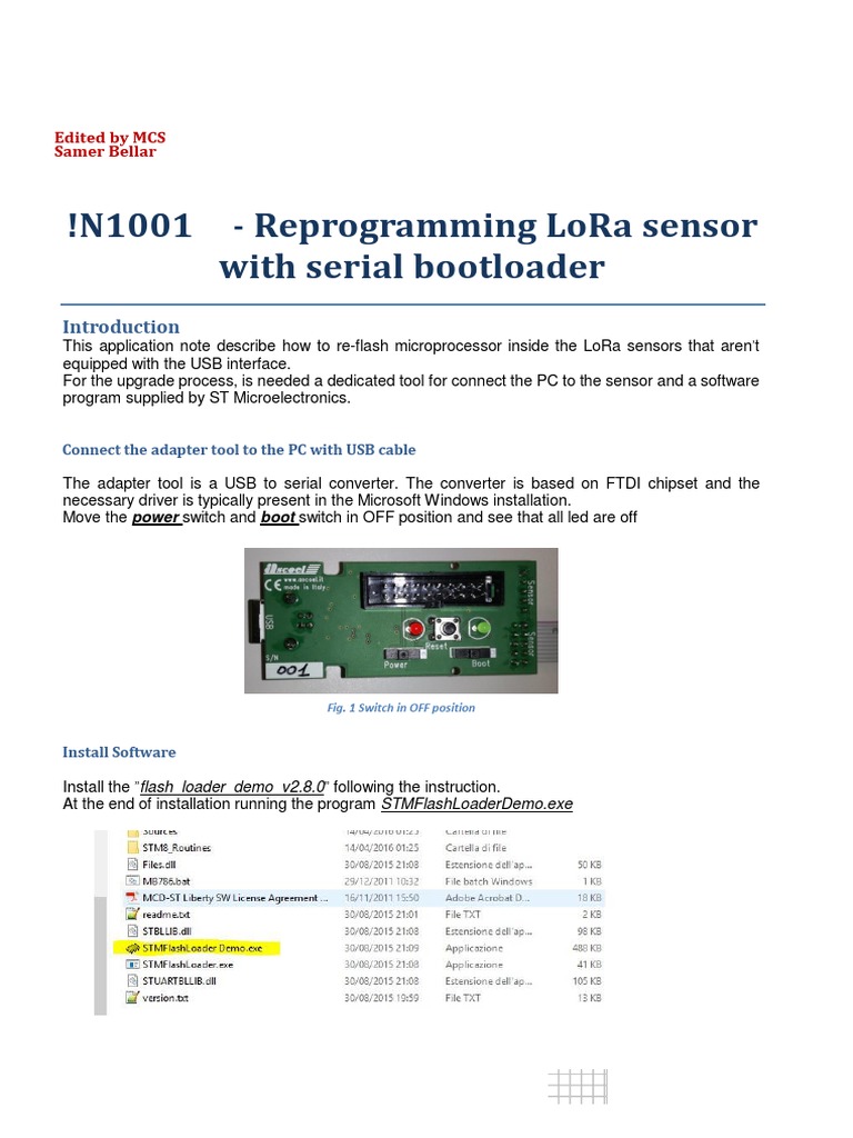 AN1001 Reprogramming LoRa Sensor | PDF | Booting | Personal Computers