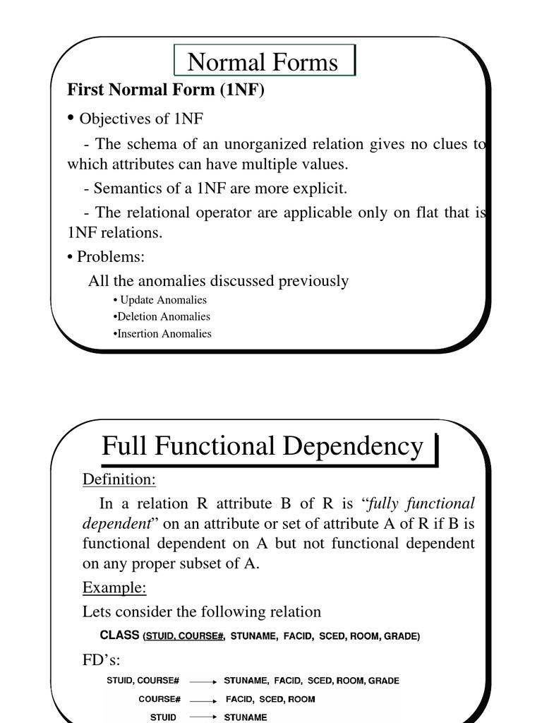 Normal Forms: First Normal Form (1NF) | Download Free PDF | Data Model ...