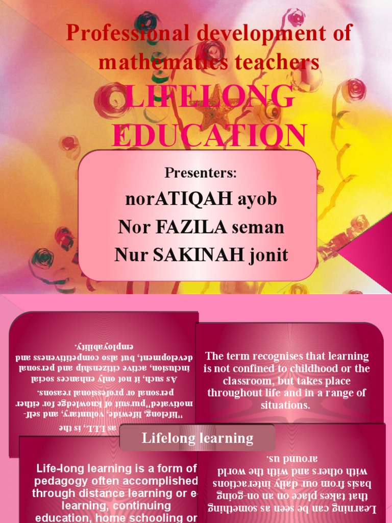 Professional Development of Mathematics Teachers: Lifelong Education ...