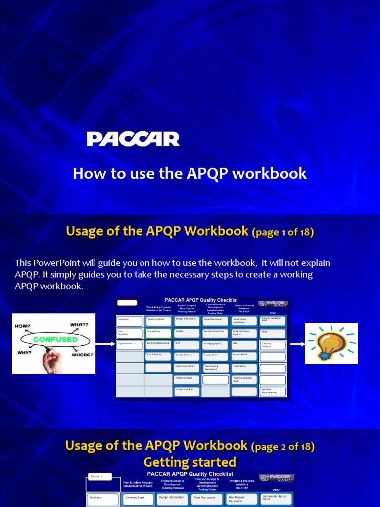 APQP Workbook Usage Guide | PDF | Risk Assessment | Risk