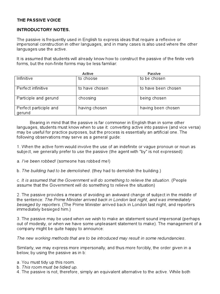 The Passive Voice Theory and Practice Upper Intermediate Andadvanced ...