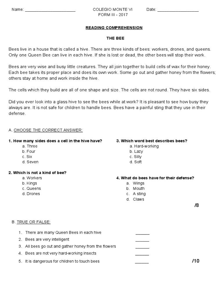 Final Test 1 | PDF | Bees | Honey Bee