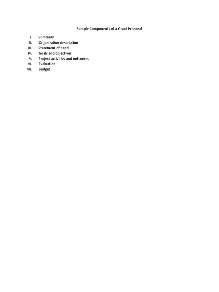 Sample Components of A Grant Proposal | PDF