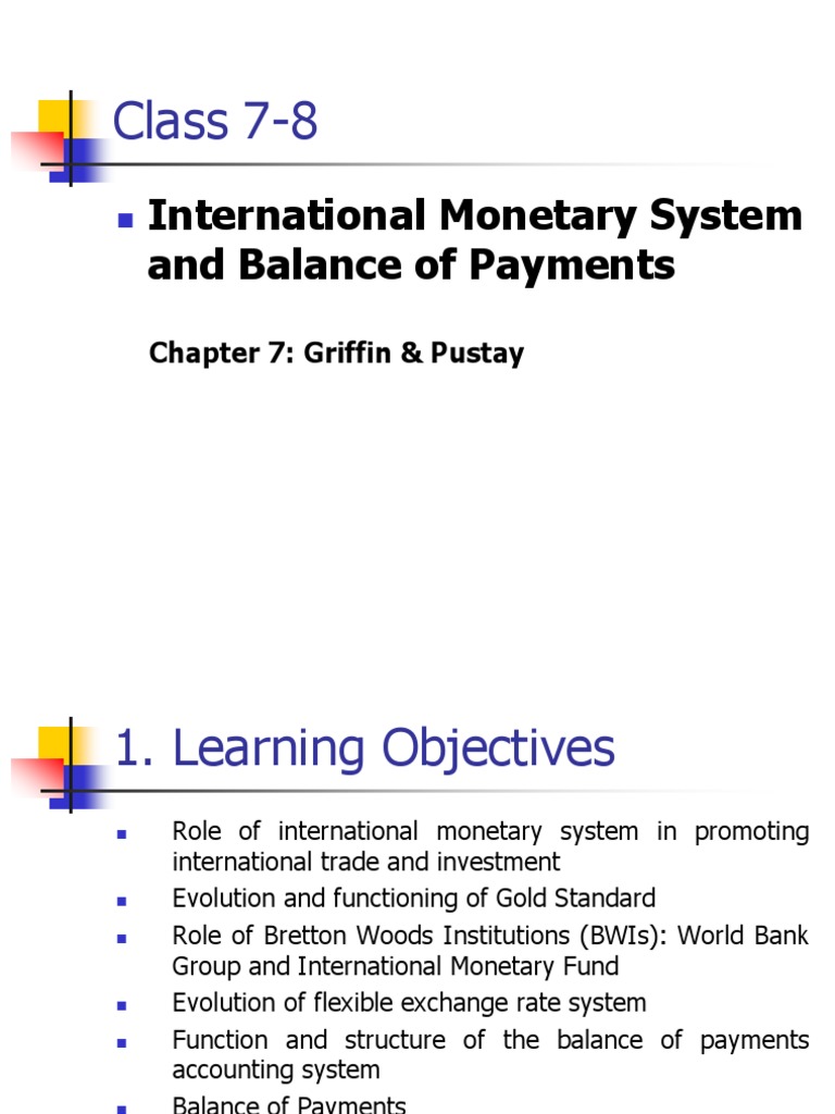 Class 7-8: International Monetary System and Balance of Payments | PDF ...