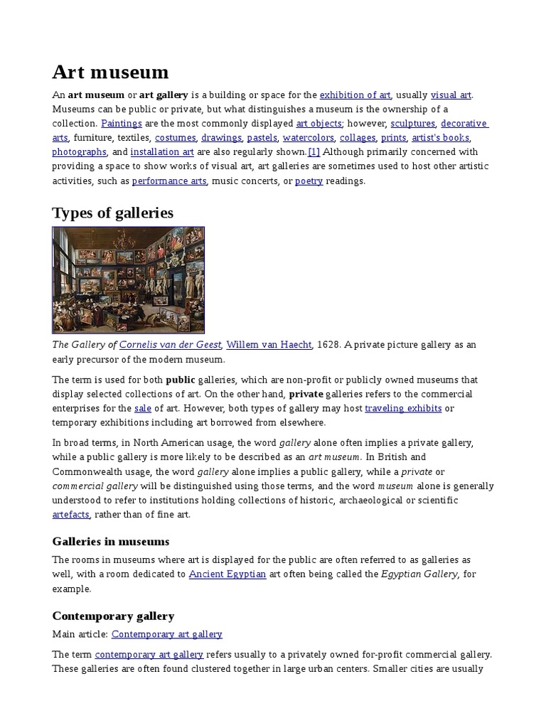Art Museum: Types of Galleries | Download Free PDF | Art Museum ...