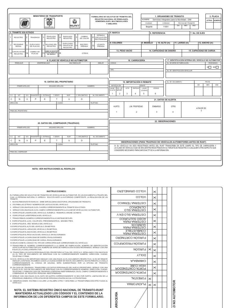 Formulario de Solicitud-Remolques PDF | PDF
