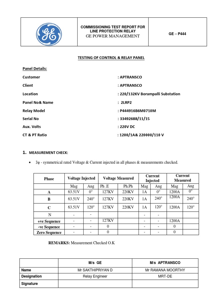 220KV Line - 2 P444 | PDF | Fuse (Electrical) | Relay