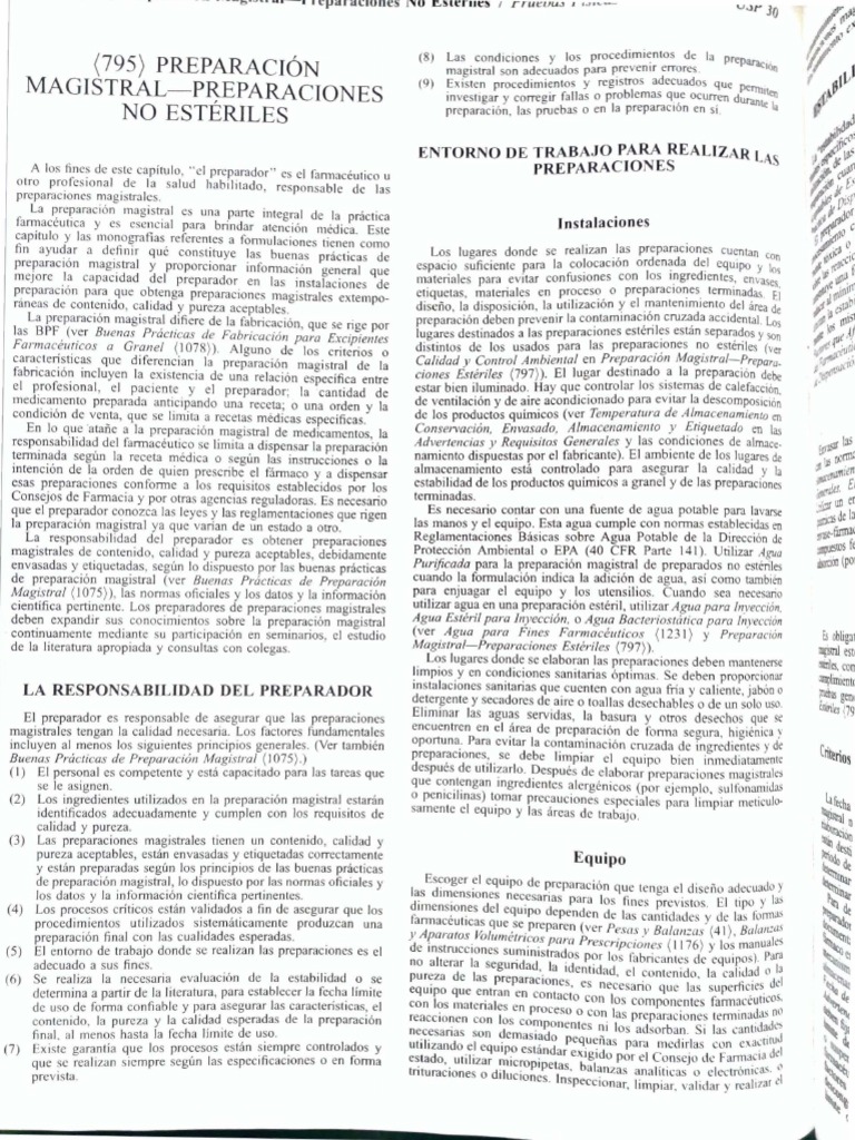 795 Preparacion Magistral, Preparaciones No Esteriles | PDF | Medicamentos con receta | Farmacia