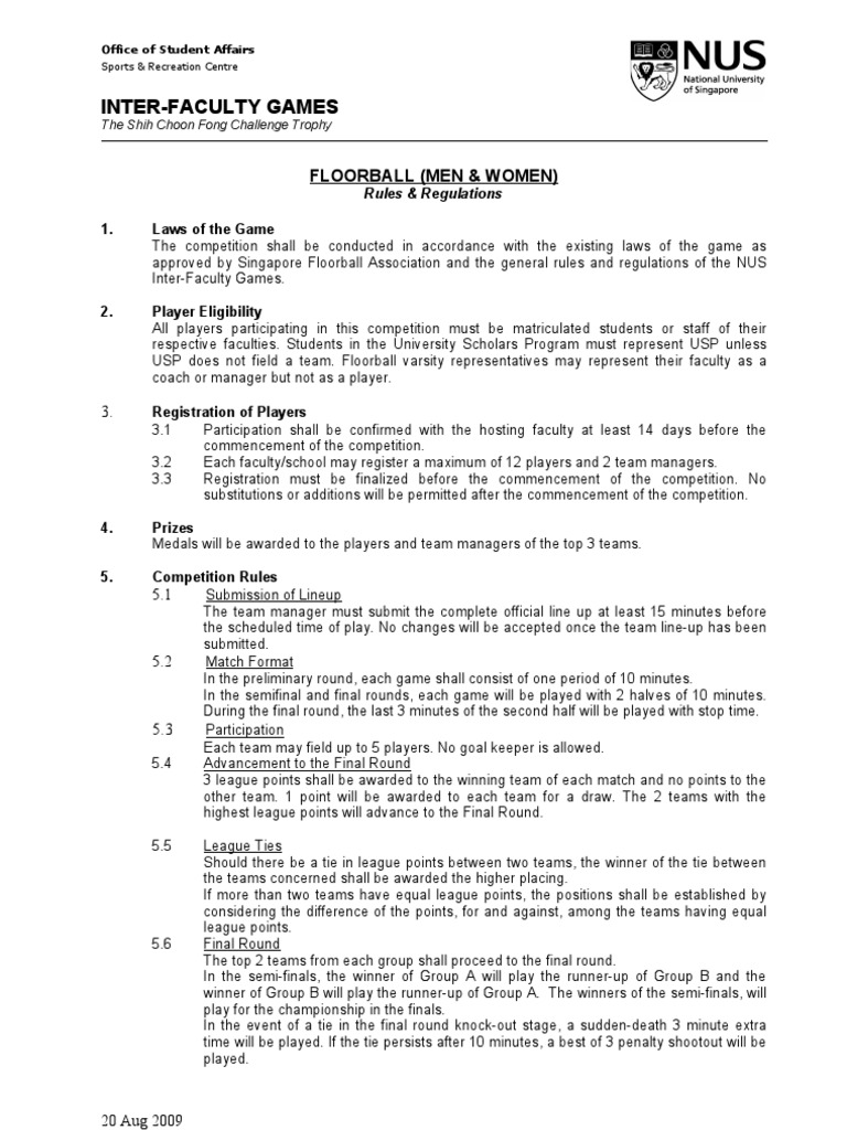 Ifg Floorball Men Women Rules | PDF | Teams | Leisure