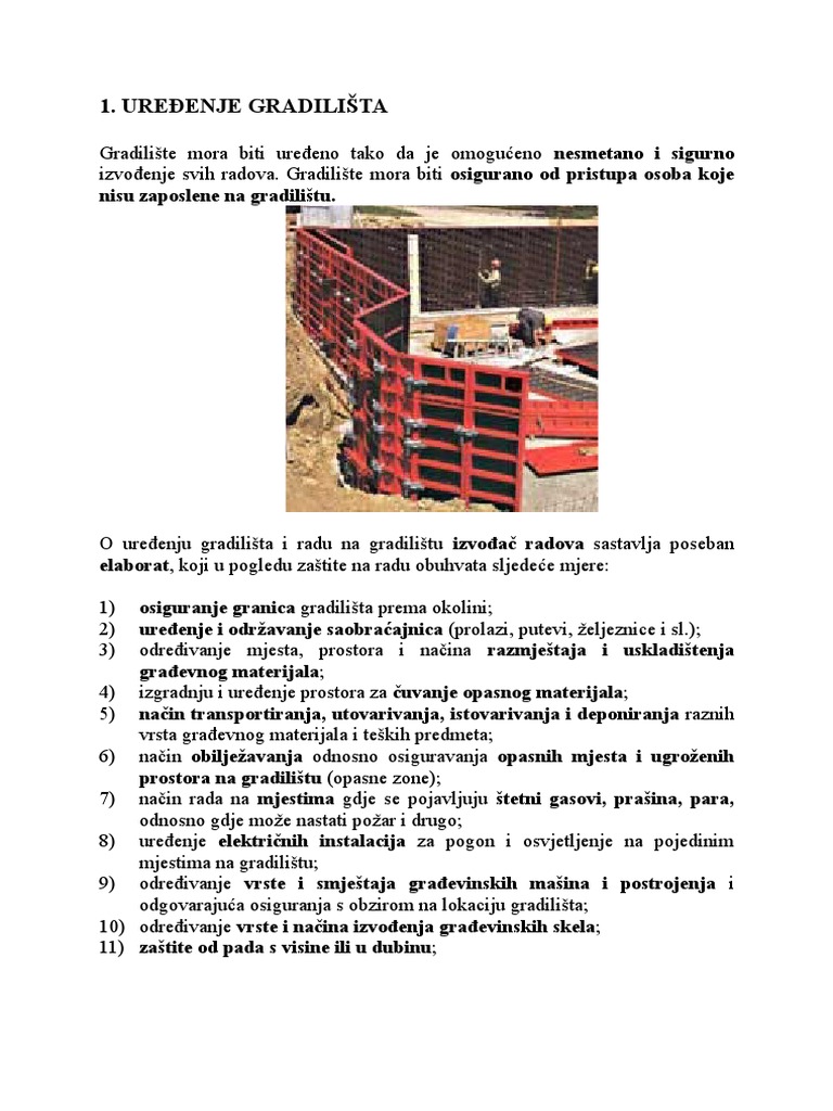 Uredjenje Gradilista | PDF